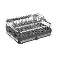 China Floor Type 2 Tiers Big Capacity Collapsible Multifunctional Foldable Dish Rack Dish Drainer Board for Dish and Bowl for sale
