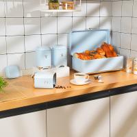 China Metal Bread Bin Set Crown Series Kitchen Organizer For Multifunctional Food Storage Of Bread Tea Coffee for sale