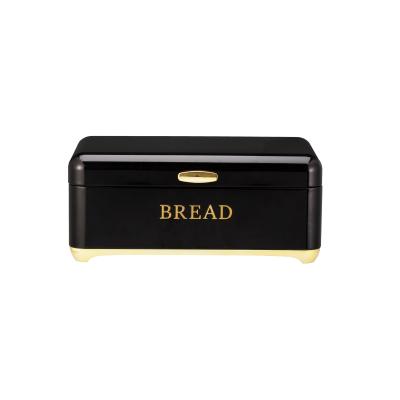 China Square Kitchen Storage Bread Containers Crown Series Metal Bread Bin Set For Tea Can And Coffee Can for sale