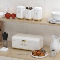 China Crown Series Metal Bread Bin Set Tea Can Coffee Can Kitchen Storage Bread Containers Kitchen Organizer Can for sale