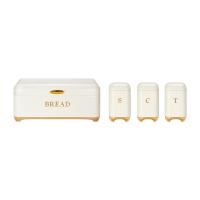 China Crown Series Metal Bread Bin Set Tea Can Coffee Can Kitchen Storage Bread Containers Kitchen Organizer Can for sale