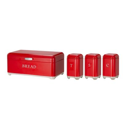 China All-Season Crown Series Metal Bread Bin Set Tea Can Coffee Can Kitchen Storage Bread Containers Kitchen Organizer Can for sale