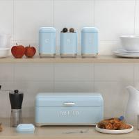 China Kitchen Storage Containers Crown Series Metal Bread Bin Set For Tea Coffee And Bread Storage for sale