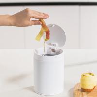 China Press Open 1.5L Stainless Steel Desktop Mini Trash Bin for Office and Home Waste Disposal for sale