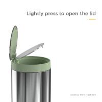 China Support Room Space Selection 1.5L OEM Stainless Steel Desktop Mini Trash Bin with Press Open for sale