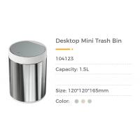 China Support Room Space Selection 1.5L OEM Stainless Steel Desktop Mini Trash Bin with Press Open for sale