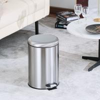 China Kitchen Household Bowl Lid Trash Can With Soft Close Capacity 3L/5L/12L/20L/30L Stainless Steel Foot Pedal Structure for sale