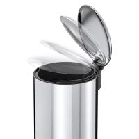 China 20L Stainless Steel Kitchen Bathroom Thin Lid Pedal Trash Bin Waste Bin Dustbin Soft Close Round Metal Trash Can Durable for sale