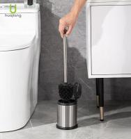 China Say Hello to a Hassle-Free Bathroom Cleaning Experience with Economic Stainless Steel Toilet Brush and Automatic Open Holder for sale