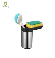 China Efficiently Store Your Sink Essentials With Silver Stainless Steel Sink Pod Compact Self-Draining Sink Tidy for sale