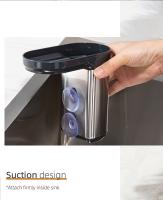 China Efficiently Store Your Sink Essentials With Silver Stainless Steel Sink Pod Compact Self-Draining Sink Tidy for sale