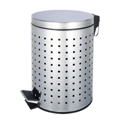 China 3L/5L/8L/12L/20L/30L Stainless Steel Foot Pedal Bin with Rolling Cover Durable and Convenient Waste Management Solution for sale