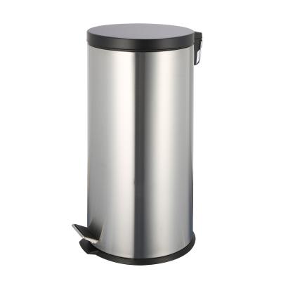 China Rolling Cover Foot Pedal Structure Stainless Steel Trash Bin 3L/5L/8L/12L/20L/30L SS Round Can for Easy Waste Management for sale