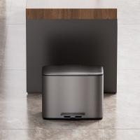 China 11.5L*3 Capacity Stainless Steel Soft Close Pedal Trash Bin for Living Room and Office Garbage Management for sale