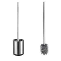 China Modern Design Stainless Steel Toilet Brush with Matt Finish and Anti-Fingerprint Silicone for sale