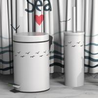 China 3L/5L/8L/12L/20L/30L Stainless Steel Foot Pedal Bin Rolling Cover Type Round Trash Can for Office Building for sale