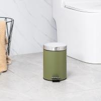 China 3L/5L/8L/12L/20L/30L SS Round Trash Bin with Rolling Cover and Foot Pedal Made of Stainless Steel for sale