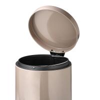 China Rolling Cover Type 3L/5L/8L/12L/20L/30L SS Round Trash Bin for Home Stainless Steel Foot Pedal Bin Trash Can for sale