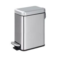 China Rectangular 5L Stainless Steel Trash Bin Rolling Cover Type and Foot Pedal for Bathroom for sale