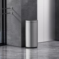 China 50L Capacity Stainless Steel Household Automatic Motion Sensor Trash Bin with Smart Sensor and Rolling Cover Type for sale