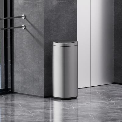 China 50L Capacity Stainless Steel Household Automatic Motion Sensor Trash Bin with Smart Sensor and Rolling Cover Type for sale