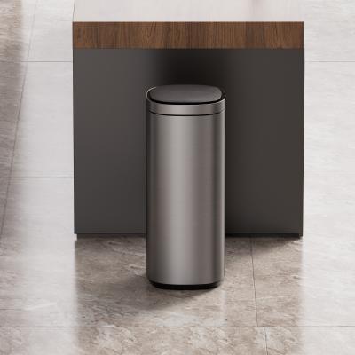 China 50L Big Capacity Stainless Steel Smart Sensor Bin Sustainable and Rolling Cover Type for Convenient Waste Disposal for sale