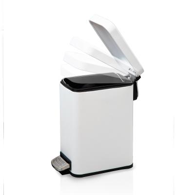 China 5L Stainless Steel Foot Pedal Waste Bin Rectangular Shape for Household and Kitchen for sale