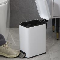 China Rectangular Foot Pedal 5L Stainless Steel Trash Can for Iron Material Waste Disposal Solution for sale