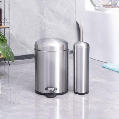 China Large Capacity 5L Stainless Steel Waste Bin with Durable Pedal and Rolling Cover for sale
