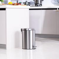 China Stainless Steel Rolling Cover Dustbin for Sustainable Waste Management 3L/5L/8L/12L/20L/30L Round Trash Can for sale