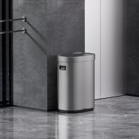 China Household 65L Touchless Smart Sensor Waste Bin for Office Kitchen Stainless Steel Automatic Garbage Container for sale