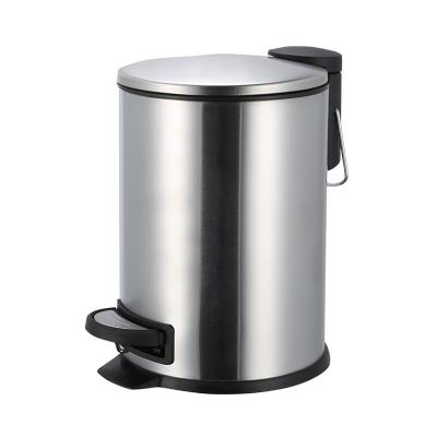 China Kitchen Bedroom Home Household Pedal Bin Round Stainless Steel Trash Can with Thin Lid OEM/ODM 3L/5L/12L/20L/30L for sale