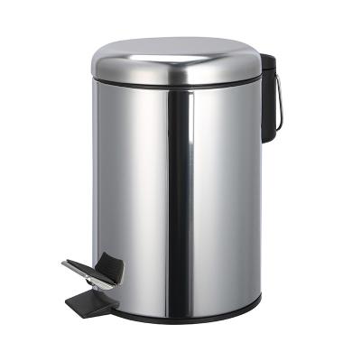 China Sustainable Recyclable Pedal Bin Oval Stainless Steel with Soft Close Mirror Finish 3L/5L/12L/20L/30L Eco-friendly Choice for sale