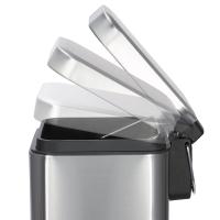 China 5L Square Foot Pedal Waste Bin Stainless Steel Trash Can Metal Garbage Can for Office Hotel Home Customized for sale