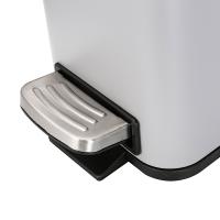 China 5L Square Foot Pedal Waste Bin Stainless Steel Trash Can Metal Garbage Can for Office Hotel Home Customized for sale