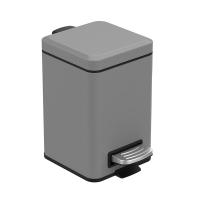 China 5L Square Foot Pedal Waste Bin Stainless Steel Trash Can Metal Garbage Can for Office Hotel Home Customized for sale