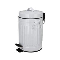China Home Rome Round Small Trash Can with Lid and Handle Powder Coated Waste Bin in Round Shape for sale