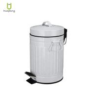 China Home Rome Round Small Trash Can with Lid and Handle Powder Coated Waste Bin in Round Shape for sale
