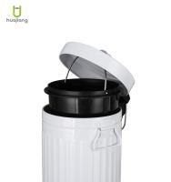 China Home Rome Round Small Trash Can with Lid and Handle Powder Coated Waste Bin in Round Shape for sale