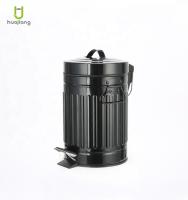 China Home Rome Round Small Trash Can with Lid and Handle Powder Coated Waste Bin in Round Shape for sale