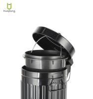 China Home Rome Round Small Trash Can with Lid and Handle Powder Coated Waste Bin in Round Shape for sale