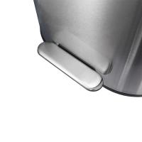 China Stainless Steel rounded rectangle trash can Foot Pedal Big Capacity Rolling Cover Waste Bin for Household Bathroom Kitchen Garbage Can for sale