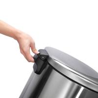 China Stainless Steel rounded rectangle trash can Foot Pedal Big Capacity Rolling Cover Waste Bin for Household Bathroom Kitchen Garbage Can for sale