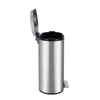 China Stainless Steel rounded rectangle trash can Foot Pedal Big Capacity Rolling Cover Waste Bin for Household Bathroom Kitchen Garbage Can for sale