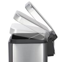 China Square Foot Pedal Waste Bin 3L Dustbin Step Trash Bin Stainless Steel Trash Can Metal Garbage Can for Office Hotel Home for sale