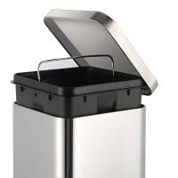 China Square Foot Pedal Waste Bin 3L Dustbin Step Trash Bin Stainless Steel Trash Can Metal Garbage Can for Office Hotel Home for sale