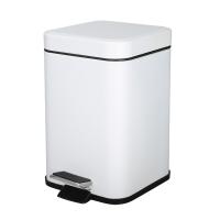 China Square Foot Pedal Waste Bin 3L Dustbin Step Trash Bin Stainless Steel Trash Can Metal Garbage Can for Office Hotel Home for sale