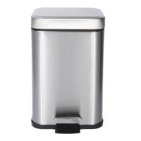 China Square Foot Pedal Waste Bin 3L Dustbin Step Trash Bin Stainless Steel Trash Can Metal Garbage Can for Office Hotel Home for sale