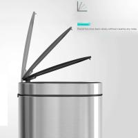 China 30L/40L/50L Capacity Powder Coating Office Trash Can with Touch Button Sustainable Button Open Bin for sale