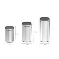 China 30L/40L/50L Capacity Powder Coating Office Trash Can with Touch Button Sustainable Button Open Bin for sale